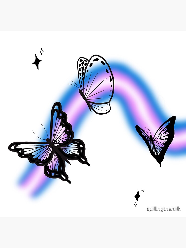 "Butterflies with Trans Pride Flag" Sticker for Sale by spillingthemilk | Redbubble