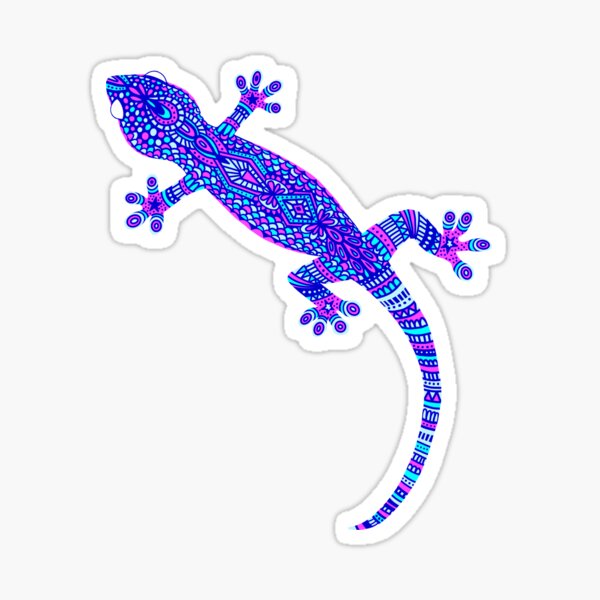 "Pink and Blue Gecko" Sticker for Sale by julieerindesign | Redbubble