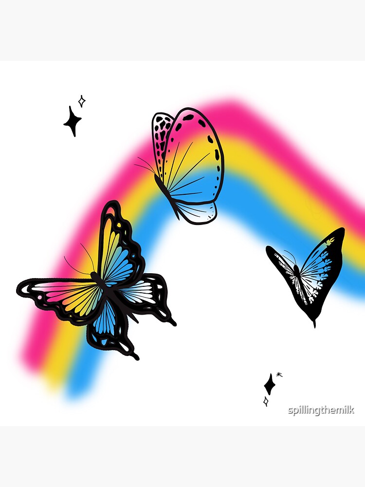 "Butterflies with Pansexual Pride" Sticker for Sale by spillingthemilk | Redbubble
