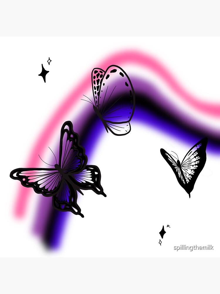 "Butterflies with Genderfluid Pride Flag" Sticker for Sale by spillingthemilk | Redbubble