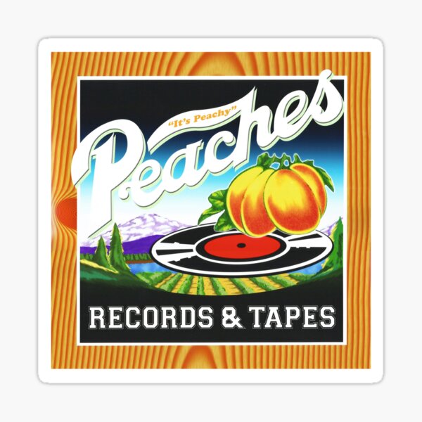 "Peaches Records & Tapes" Sticker for Sale by superiorgraphix | Redbubble