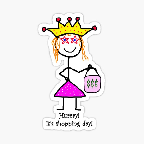 "Hurray! Shopping Day! (Redhead)" Sticker for Sale by comicsclub ...