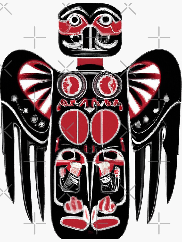 "Firebird Phoenix Thunderbird with Wings, Native American Style Sticker ...