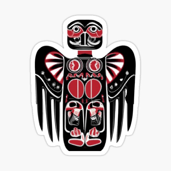 "Firebird Phoenix Thunderbird with Wings, Native American Style Sticker ...