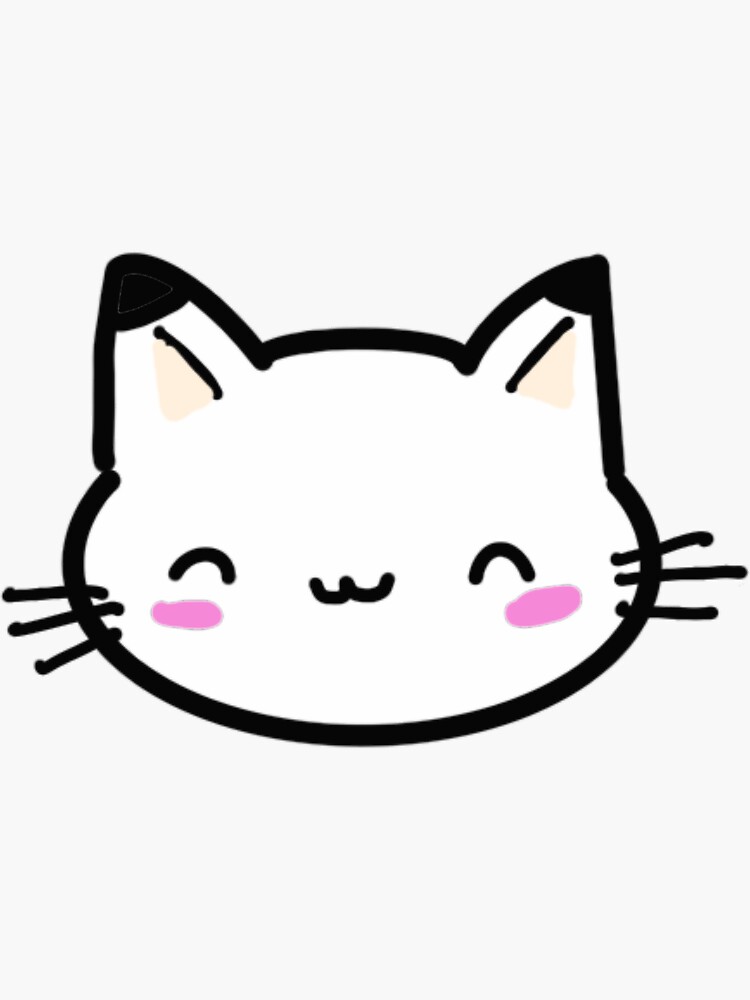 "White Cat 16 - HaPi Doodles" Sticker for Sale by HaPi-Doodles | Redbubble