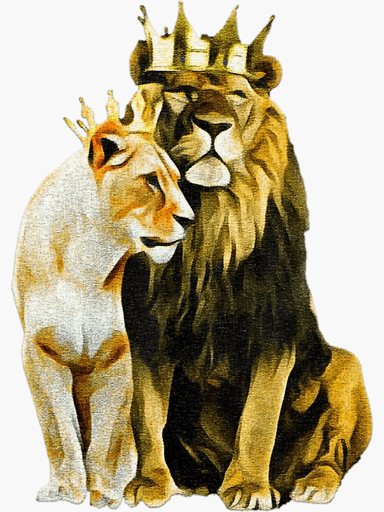 "Prince Lion Crown Queen Lioness Crown " Sticker for Sale by ...