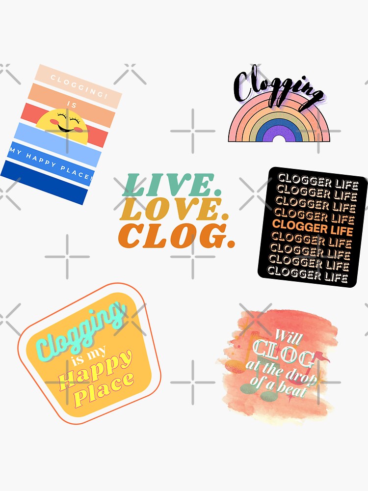 "Colorful clogger sticker pack" Sticker for Sale by SherylThomas223 ...