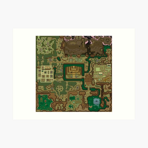"LttP: Dark World Map" Art Print for Sale by reikaitantei1 | Redbubble