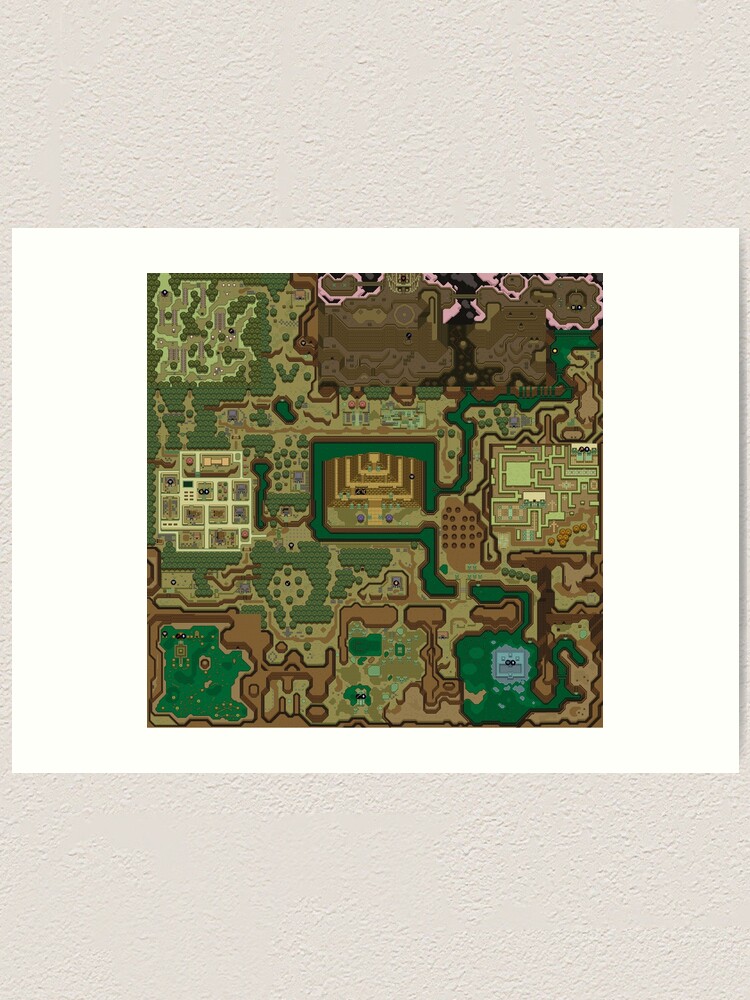 "LttP: Dark World Map" Art Print for Sale by reikaitantei1 | Redbubble