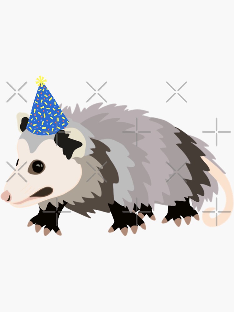 "Party Possum Opossum Pal" Sticker for Sale by NikkIsDead | Redbubble