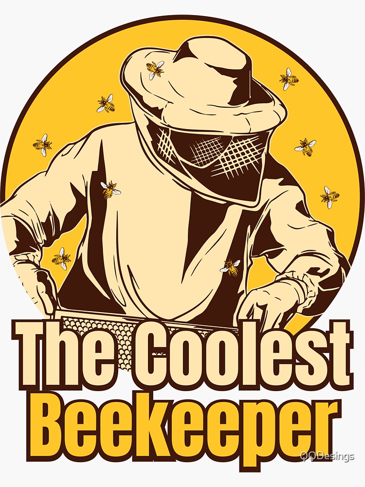 "Bee Farmer The Coolest Beekeeper" Sticker for Sale by QQDesings ...