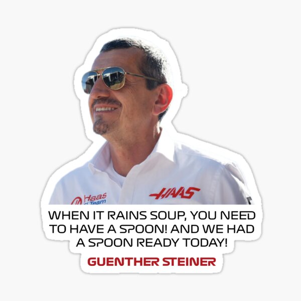 "Guenther Steiner Haas F1 Team Pole Interlagos 2022" Sticker for Sale ...