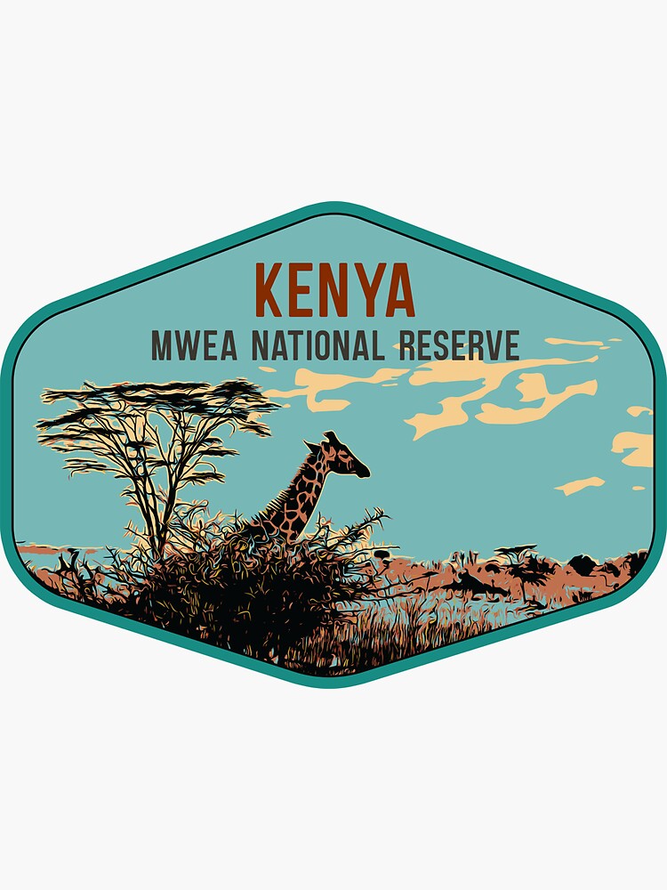 "Mwea national reserve Kenya Africa vintage travel decal, african ...