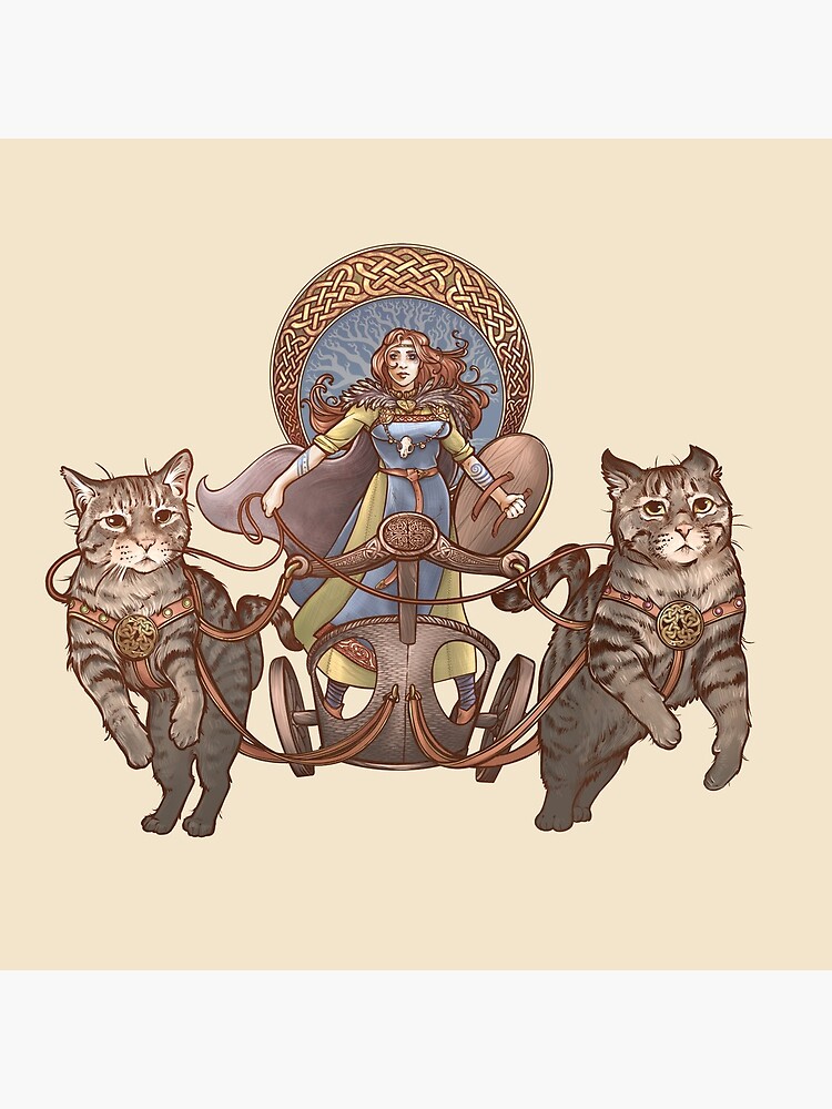 "Freya Driving Her Cat Chariot" Acrylic Block for Sale by DaniKaulakis ...