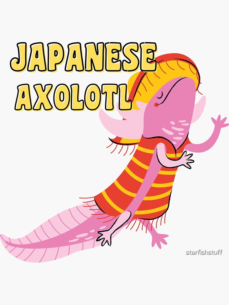 "JAPANESE AXOLOTL" Sticker for Sale by starfishstuff | Redbubble