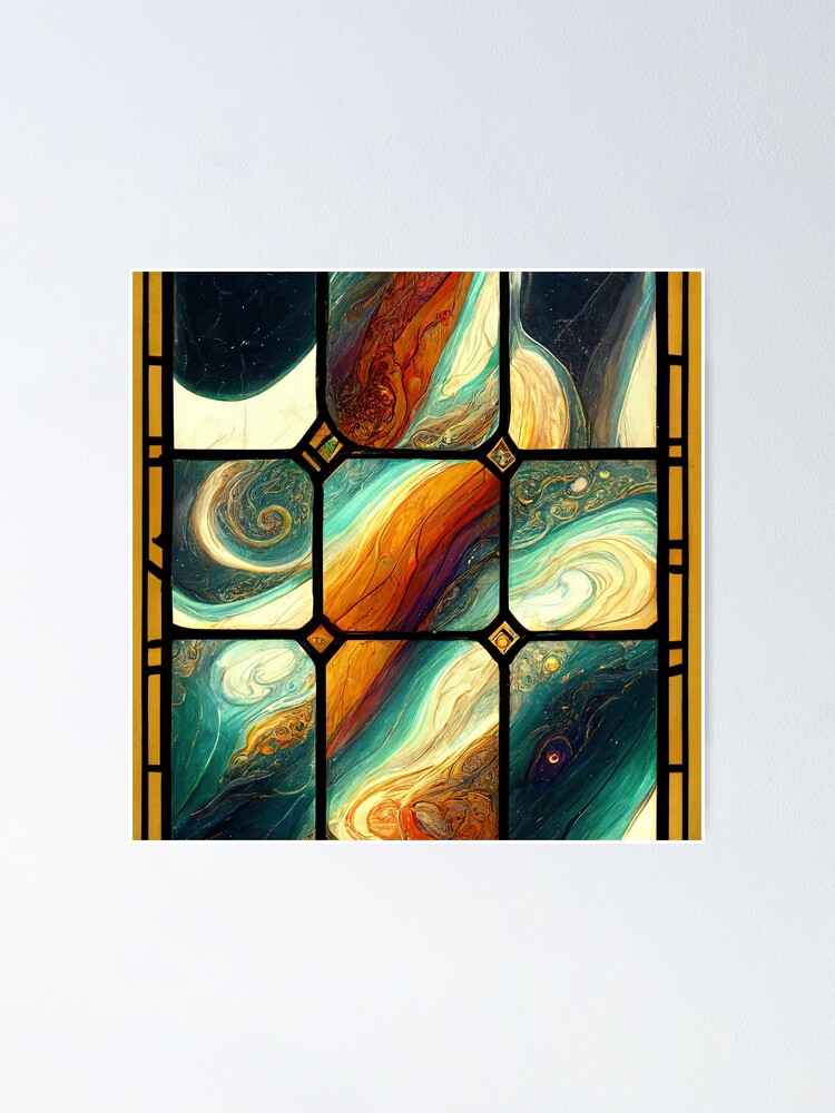 "Space Stained Glass 7 Abstract AI Generated Art" Poster for Sale by ...
