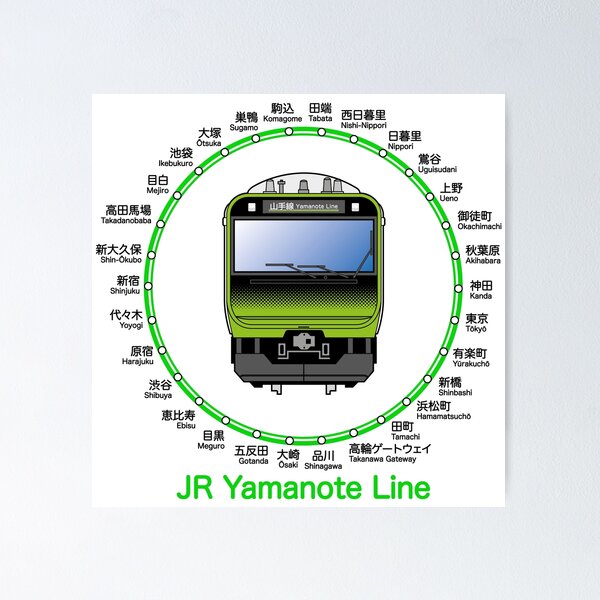 "JR Yamanote Line Train and Stations" Poster for Sale by conform ...