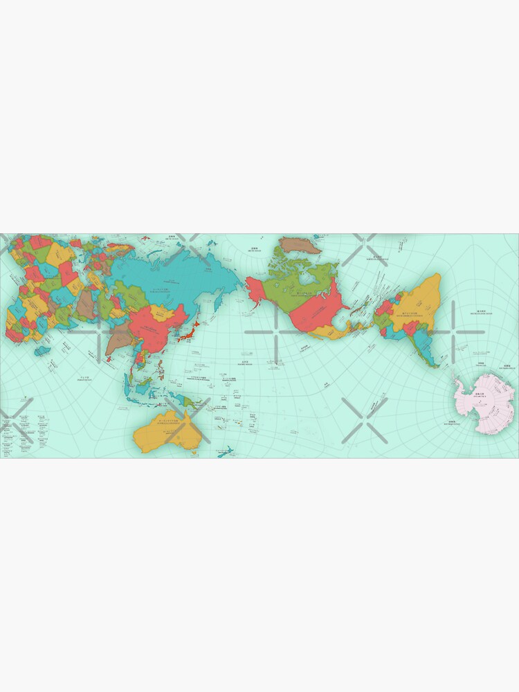 "Authagraph World Map" Sticker for Sale by GiftsUniverse | Redbubble