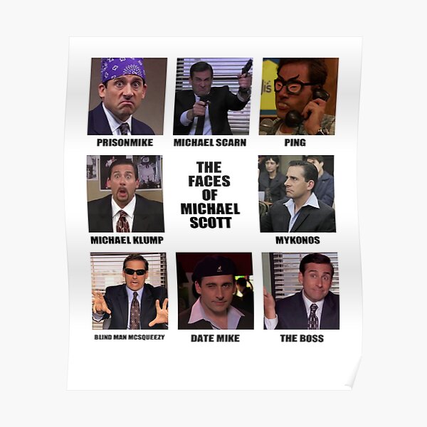 "The Faces Of Michael Scott - The Office" Poster for Sale by Kellyunique | Redbubble