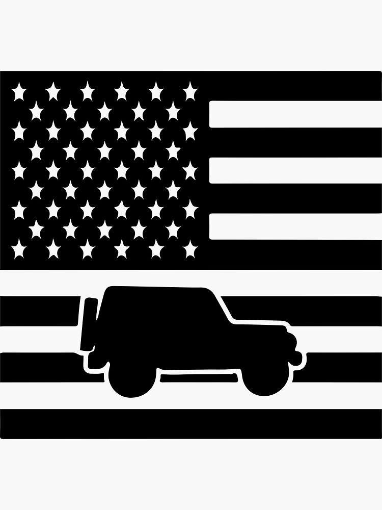 "American Flag 4x4 Car" Sticker for Sale by DesireeNeves | Redbubble