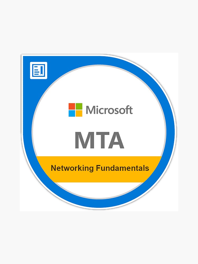 Microsoft Mta Networking Fundamentals Certificate Certifications Sticker Sticker For Sale By