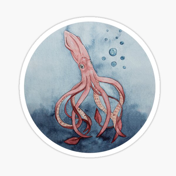 "giant squid" Sticker for Sale by wwasserfarben | Redbubble