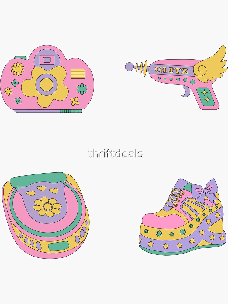 "Cute Y2K Sticker Pack" Sticker for Sale by thriftdeals | Redbubble