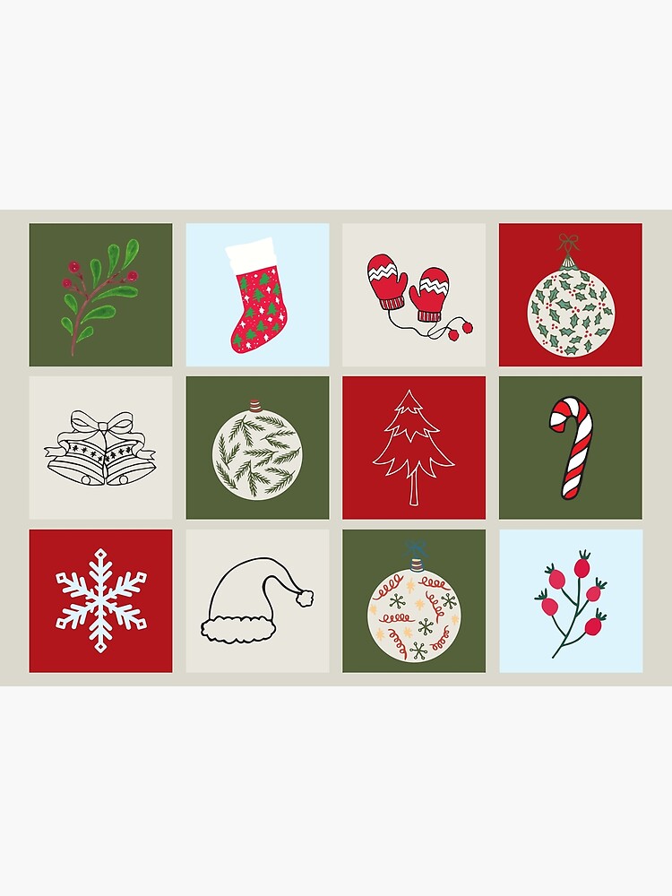 "Cute Christmas Square Compilation" Poster for Sale by MerryJollyFun ...