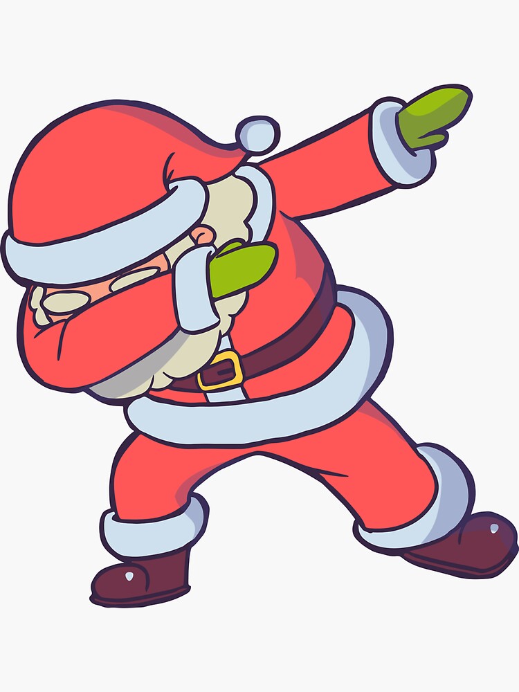 "Dabbing Santa Funny Santa Clause in Dab Hip Hop pose" Sticker for Sale ...