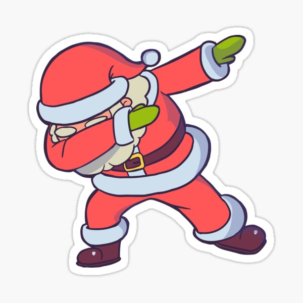 "Dabbing Santa Funny Santa Clause in Dab Hip Hop pose" Sticker for Sale ...