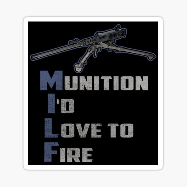 "M2 machine gun MILF #2801" Sticker for Sale by Rare-Militia | Redbubble