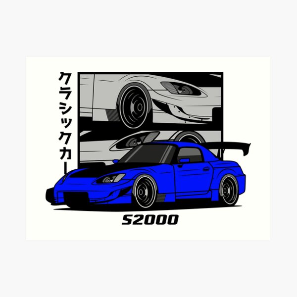 "Blue S2K Racing Legend JDM Style" Art Print for Sale by goldentuners ...