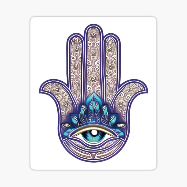 "Hamsa with Lotus Flower and 3rd eye" Sticker for Sale by OrlyLaWizard ...
