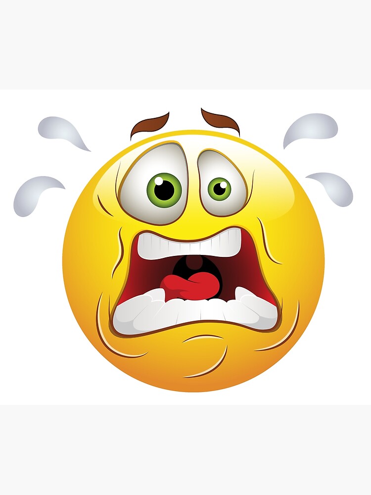 Impression sur toile « Émoticône visage effrayé Smiley », par ...