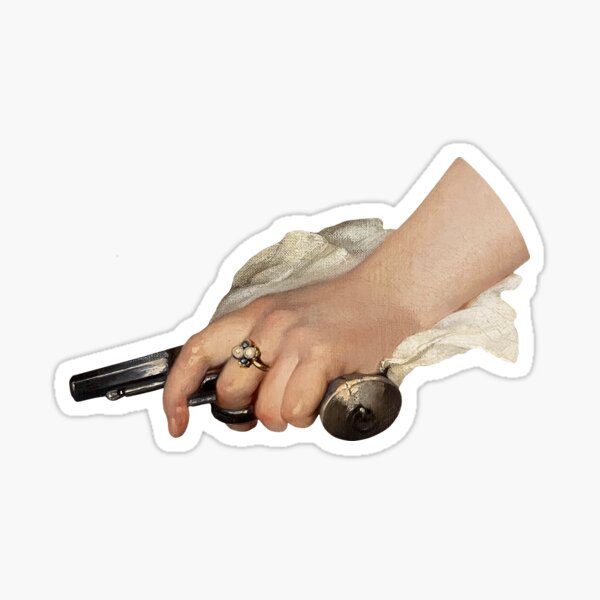 "Hand with gun detail Renaissance aesthetic" Sticker for Sale by ...