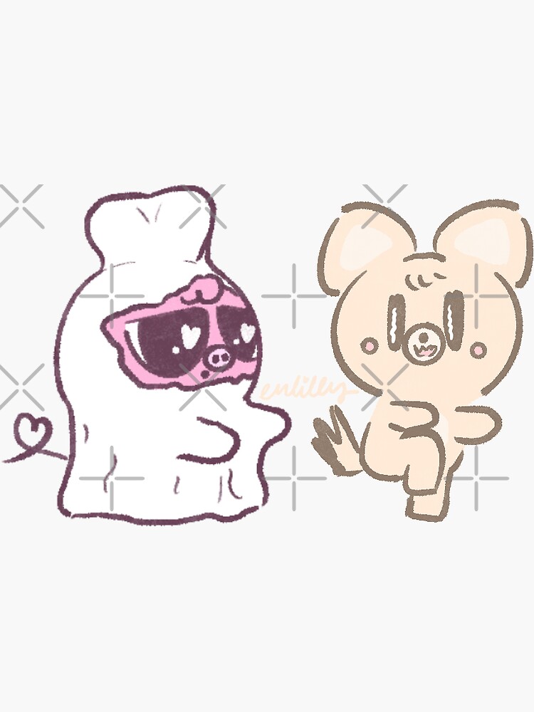 "Skzoo Dwaekki Ghost and Foxiny" Sticker for Sale by enlilly | Redbubble