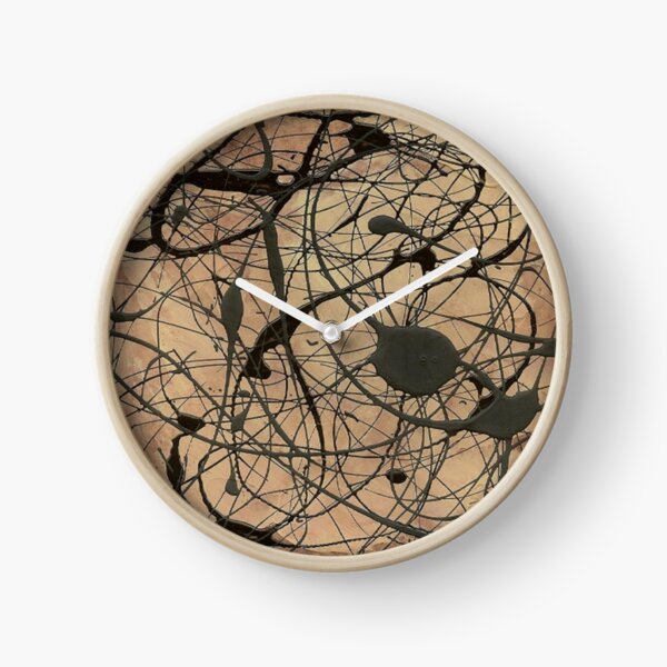 "Pollock Inspired Abstract Black On Beige Modern Art Drip Painting ...