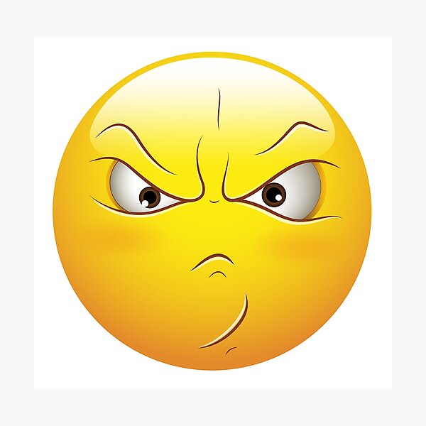 Impression photo « Émoticône de visage Smiley en colère », par ...