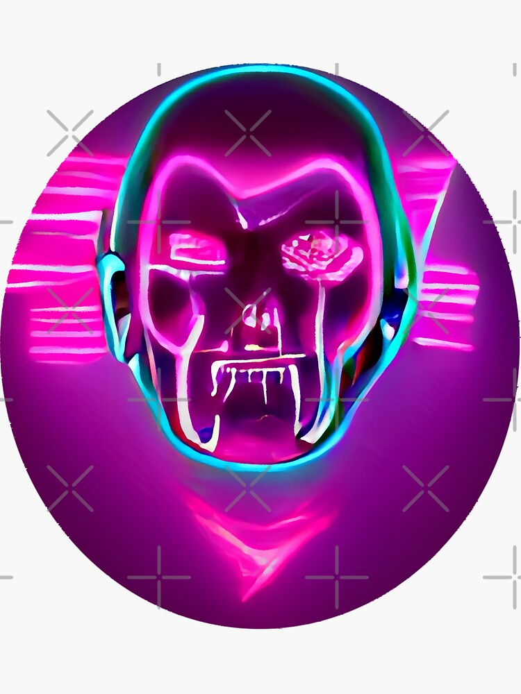 "Abstract Neon Cyberpunk Vampire #2" Sticker for Sale by OddUnderground ...