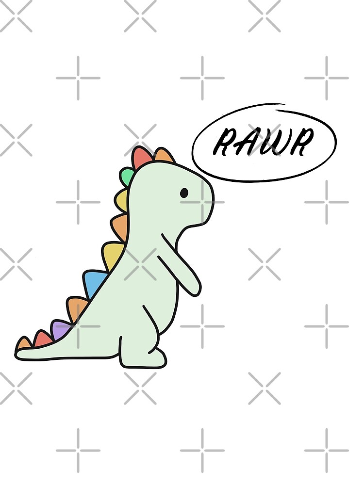 "Rainbow Dinosaur Rawr" Poster for Sale by MollyJaneArt | Redbubble