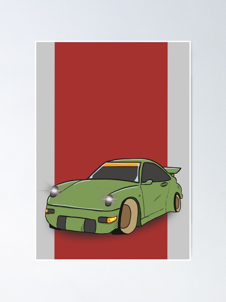 "Green Car" Poster for Sale by MaxTroetschel | Redbubble