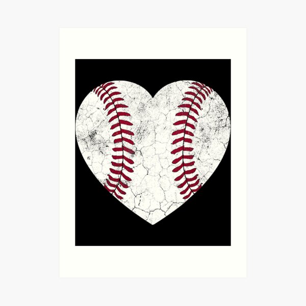"Baseball Heart Cute Mom Dad Brother Sister Family Baseball" Art Print ...