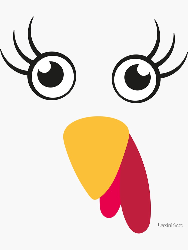 "Minimalist Female Turkey Funny Face Cartoon" Sticker for Sale by ...