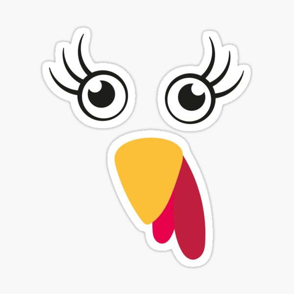 "Minimalist Female Turkey Funny Face Cartoon" Sticker for Sale by ...