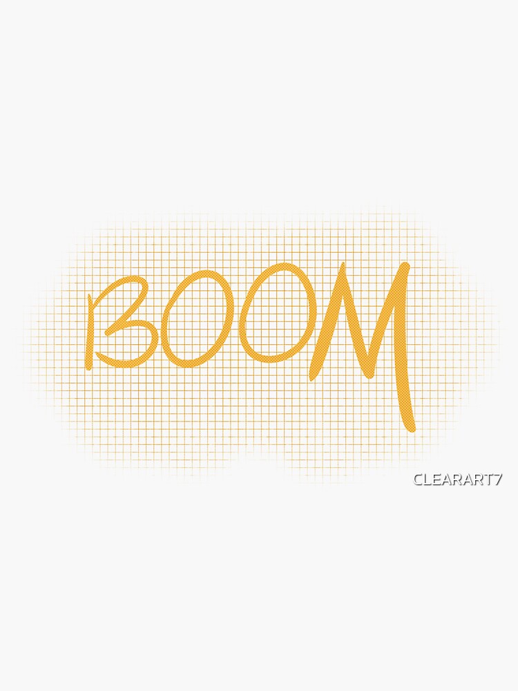 "Boom yellow" Sticker for Sale by CLEARART7 | Redbubble