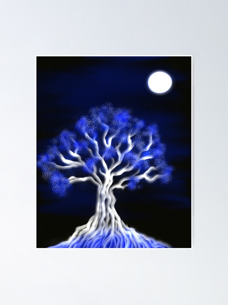 "Blue Moon Tree (MKW-DA.22)" Poster for Sale by Darling2425 | Redbubble