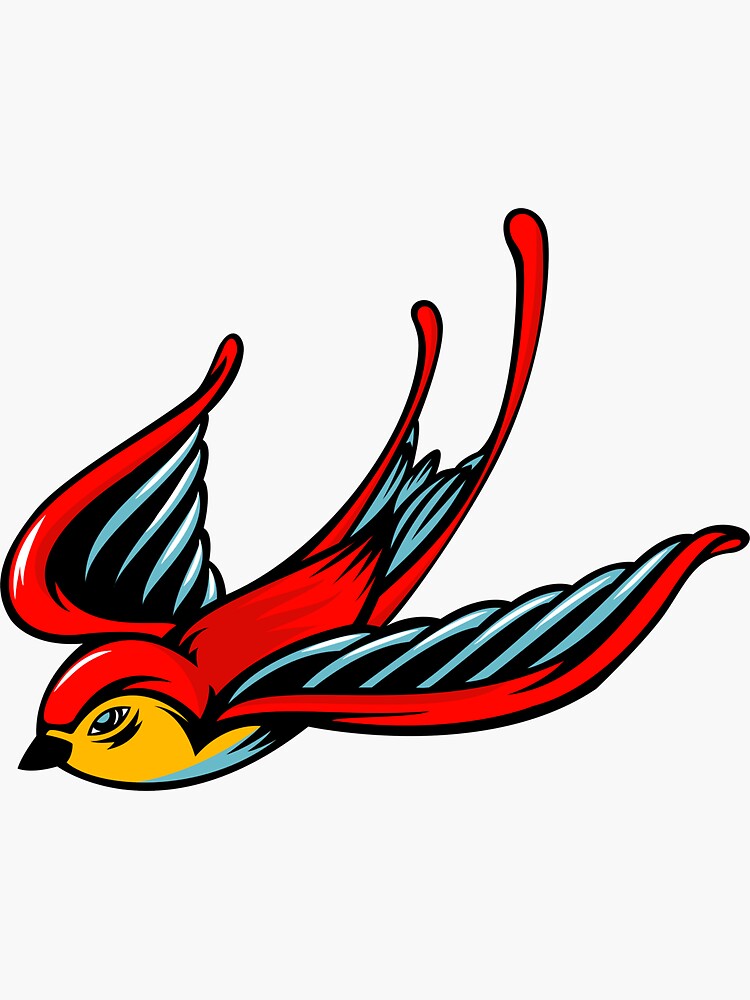 "red swallow bird" Sticker for Sale by Herios44 | Redbubble