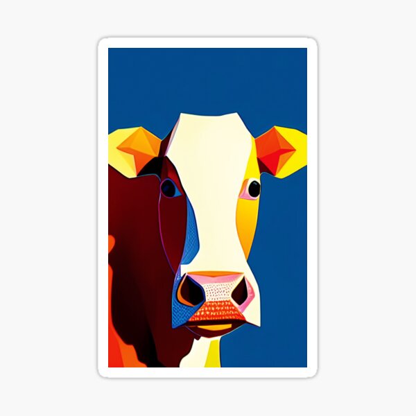 "Poly Cow Head" Sticker for Sale by AImageX | Redbubble