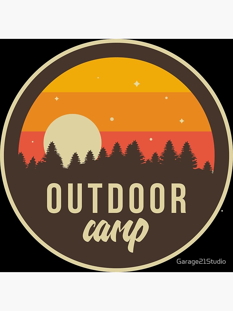 "outdoor camp sunset logo" Poster for Sale by Garage21Studio | Redbubble