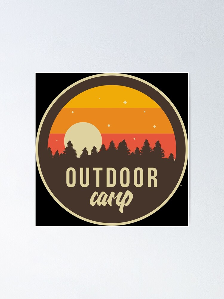 "outdoor camp sunset logo" Poster for Sale by Garage21Studio | Redbubble